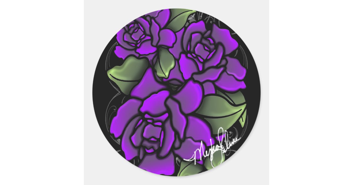 Purple Roses Stickers | Zazzle