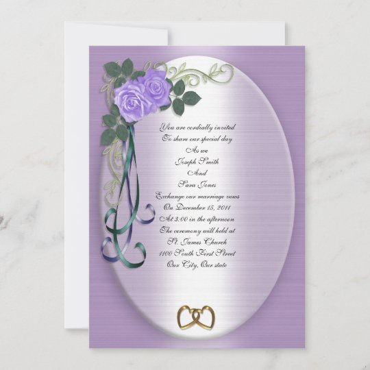 Purple Roses Wedding Invitation | Zazzle.com