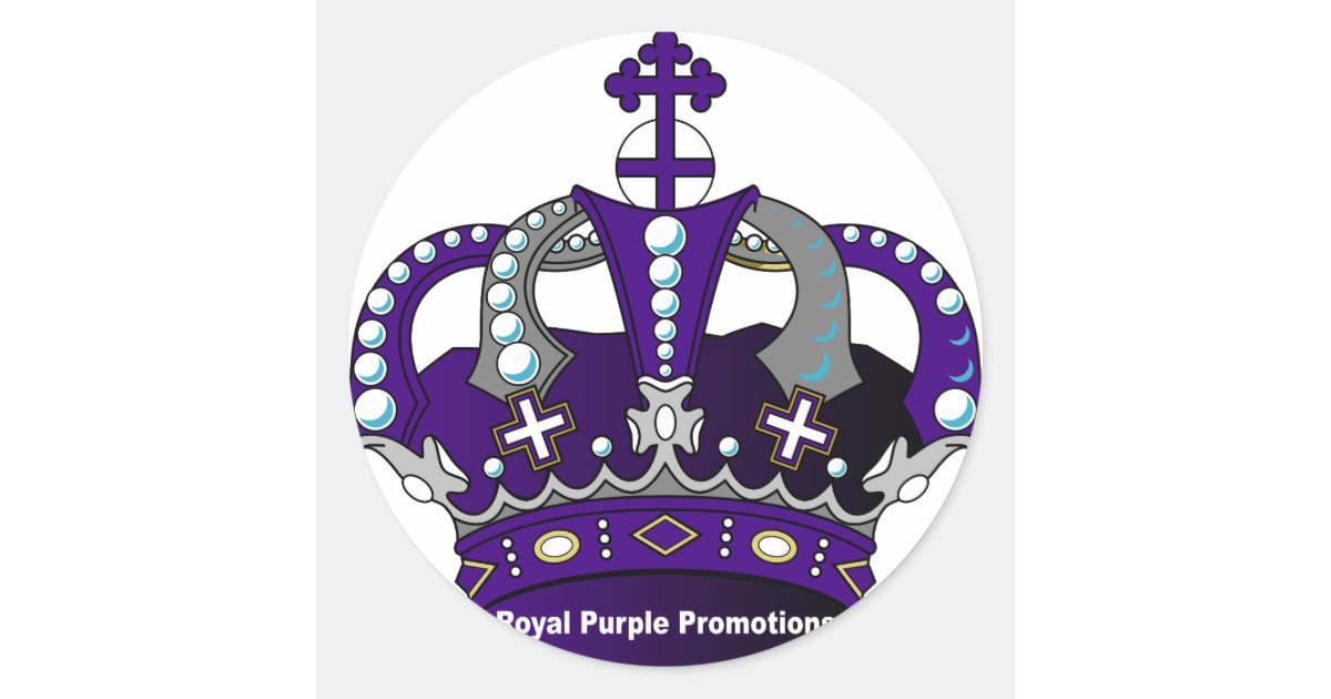 Purple Royal Crown Classic Round Sticker | Zazzle