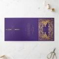 Purple Royal Medieval Lion Wedding Tri-Fold | Zazzle