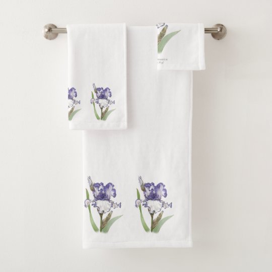 Purple Ruffled Iris Bath Towel Set | Zazzle.com