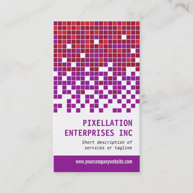 Purple Rust Pixel Modulation Business Card | Zazzle