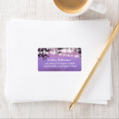 purple rustic address label with string lights | Zazzle