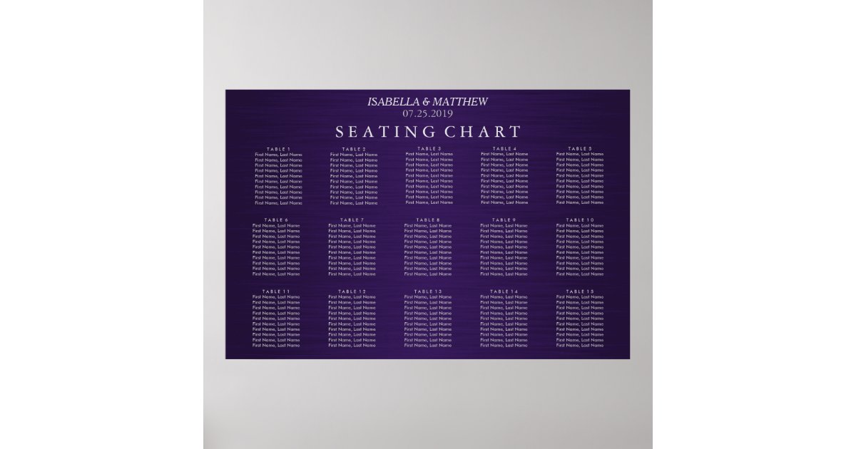Purple - Seating Chart | Zazzle