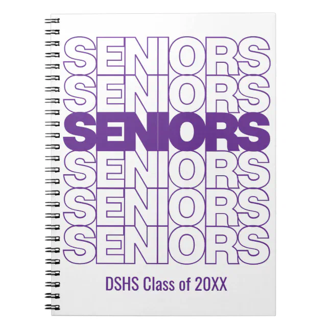 Purple Seniors Seniors Seniors Notebook | Zazzle