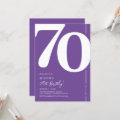 Purple Seventy 70th Birthday Party Invitation | Zazzle