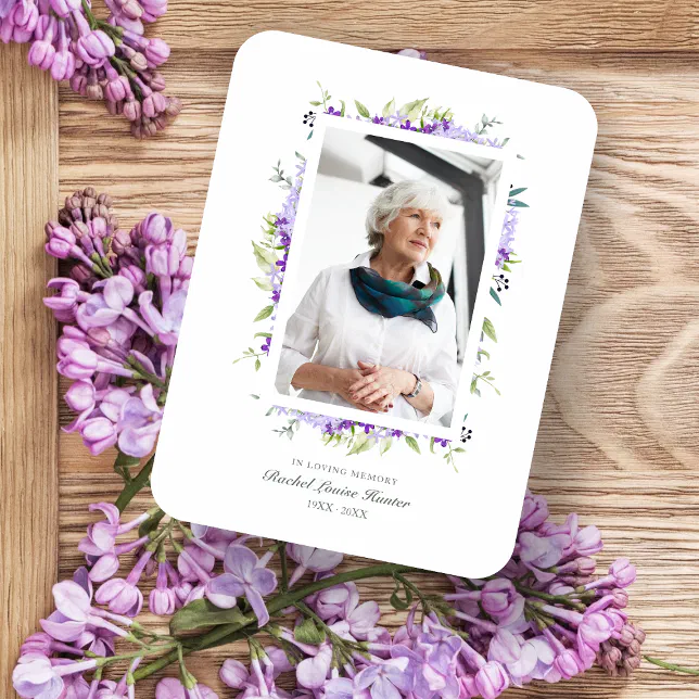 Purple Shades Garland In Loving Memory Photo Magnet | Zazzle