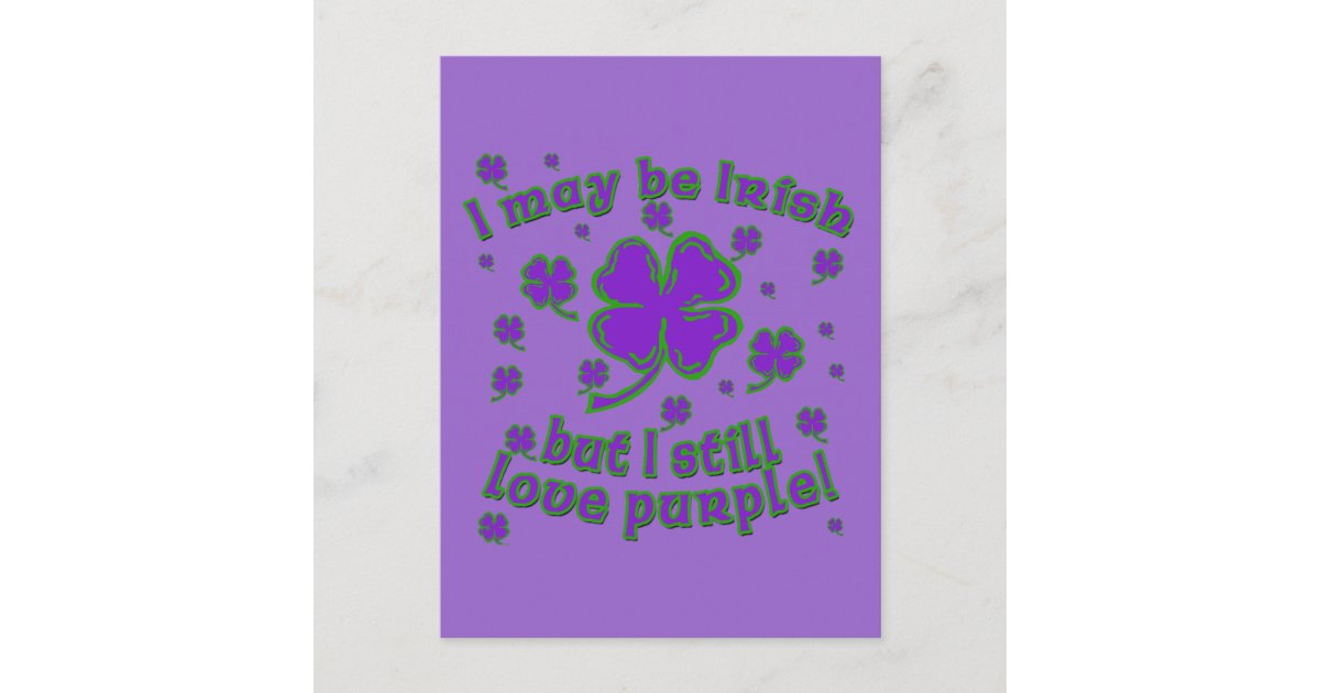 Purple Shamrock St. Patrick's Day Design Postcard | Zazzle