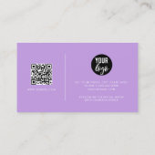 Purple Signature Script QR Code Social Media Business Card | Zazzle