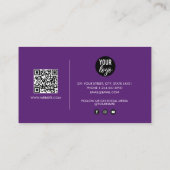 Purple Signature Script QR Code Social Media Business Card | Zazzle