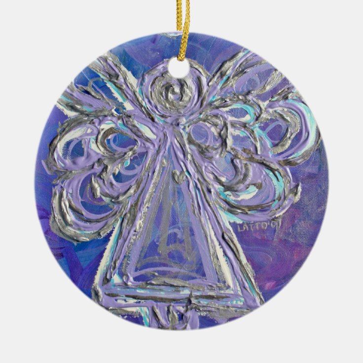 Purple Silver Angel Ornament | Zazzle