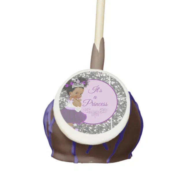 Purple| Silver Glitter| Royal African Princess Cake Pops | Zazzle