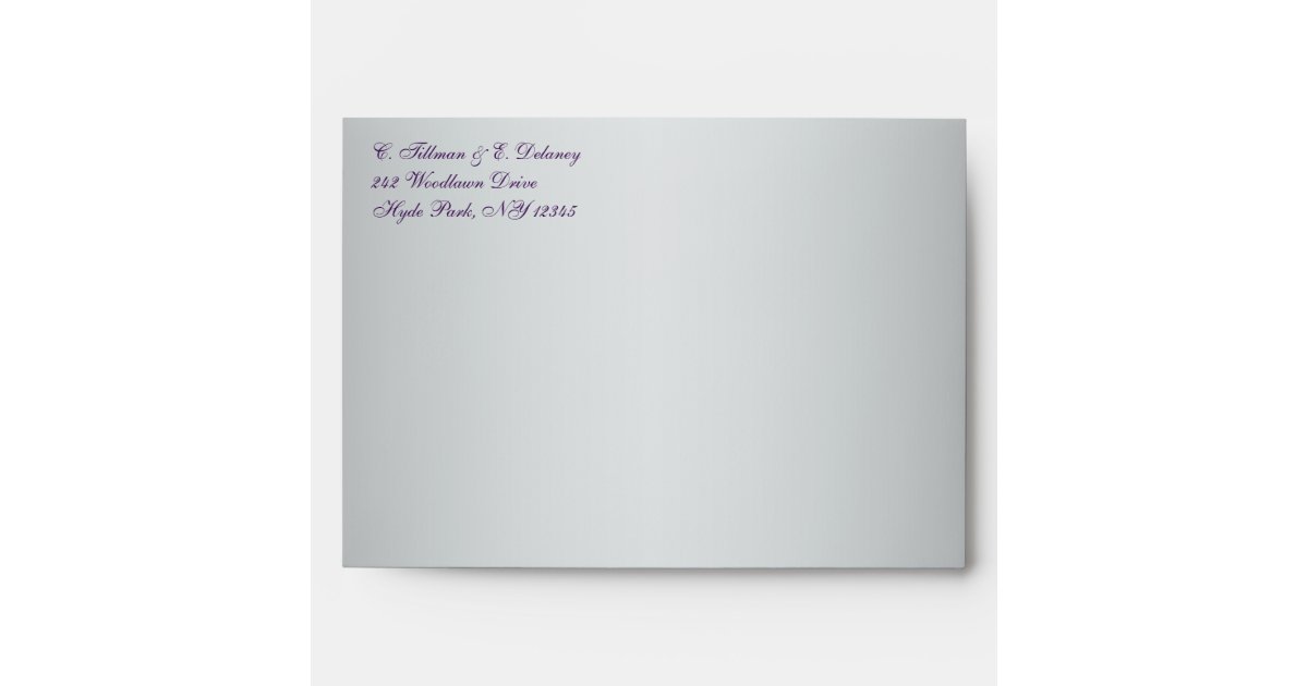 Purple, Silver Gray Floral Envelope for 5x7 Sizes | Zazzle