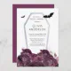 Purple Silver Peony Coffin Bats Bridal Shower Invitation | Zazzle