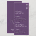Purple Simple Modern Menu | Zazzle