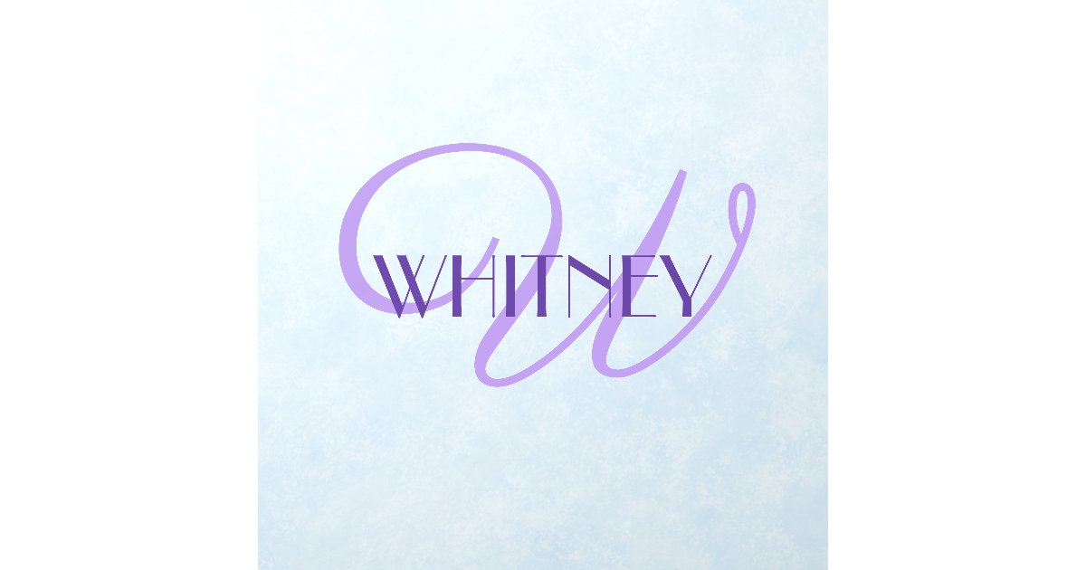 Purple Simple Monogram Name & Initial Wall Decal | Zazzle