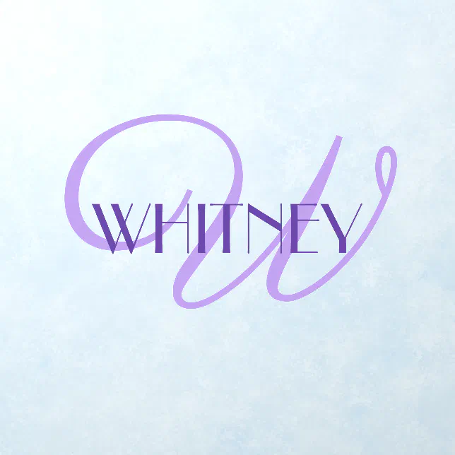 Purple Simple Monogram Name & Initial Wall Decal | Zazzle