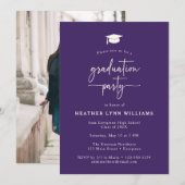 Purple Simple Photo Graduation Invitation | Zazzle