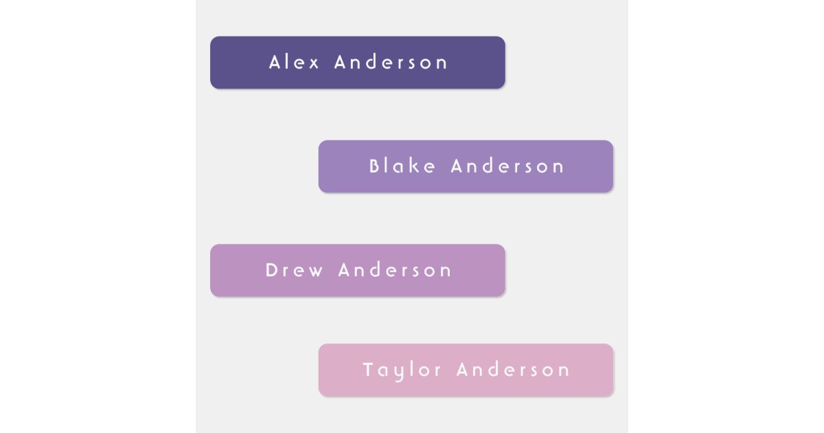 Purple Skinny Waterproof Adhesive Kid's Labels | Zazzle
