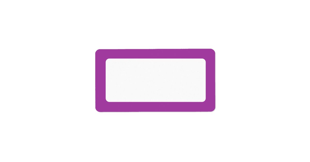 Purple solid color border blank label | Zazzle
