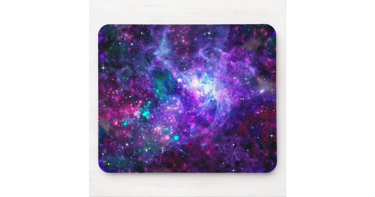 Purple Space Galaxy Cosmic Spacey Teal Pink Sky Mouse Pad | Zazzle