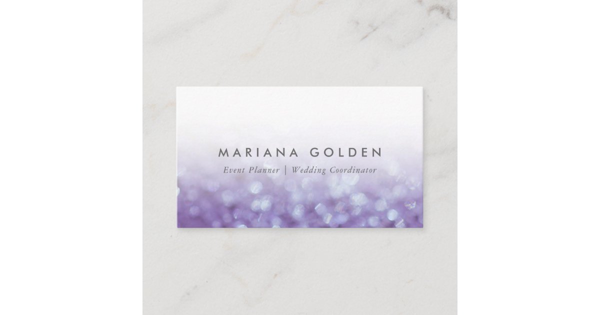 Purple Sparkle Business Card | Zazzle