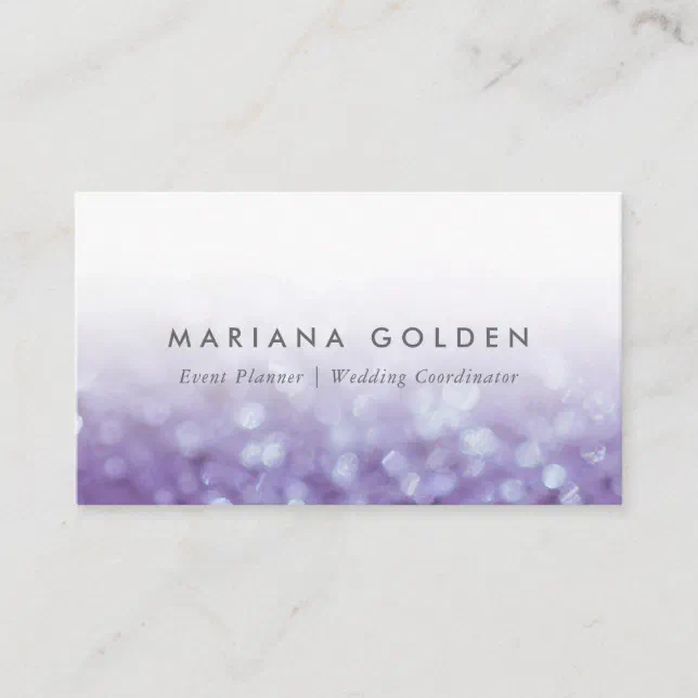 Purple Sparkle Business Card | Zazzle