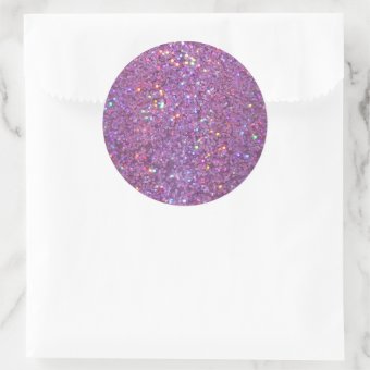 Purple Sparkle Glitter Classic Round Sticker | Zazzle