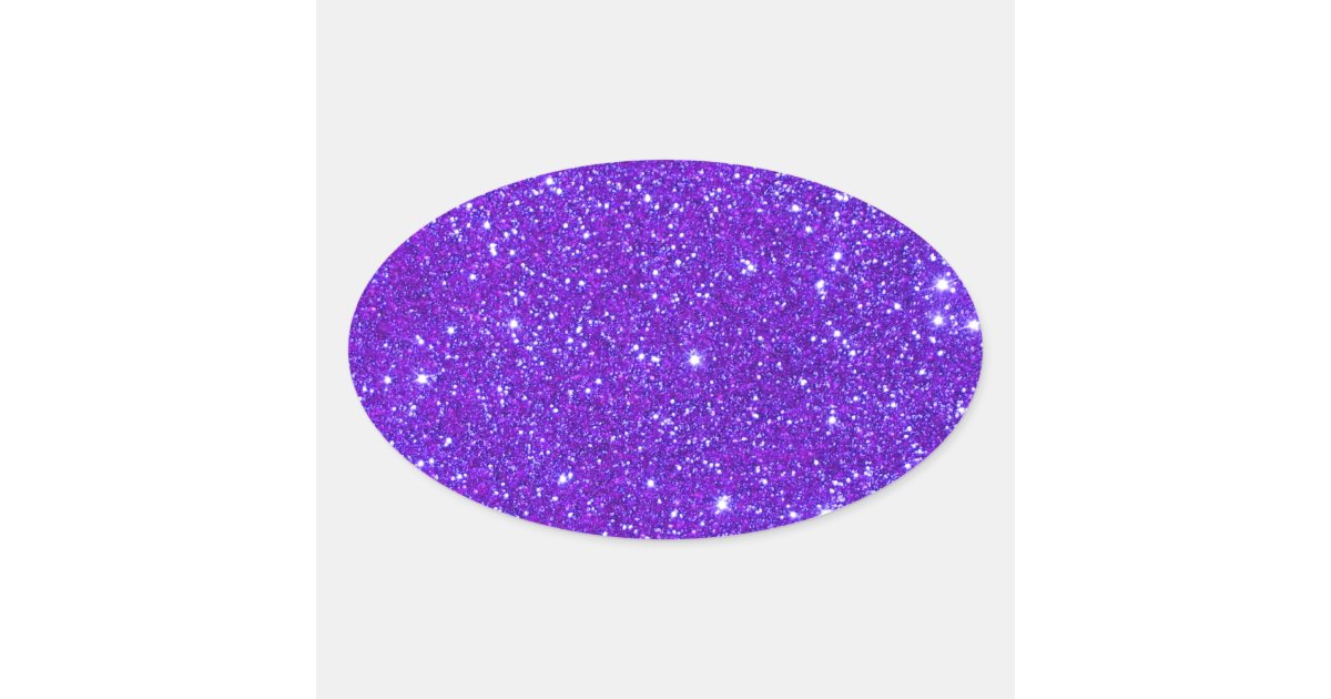 Purple Sparkle Glitter Custom Design Your Own Oval Sticker | Zazzle