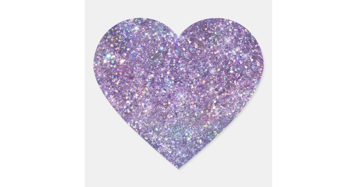Purple Sparkle Glitter Heart Sticker | Zazzle