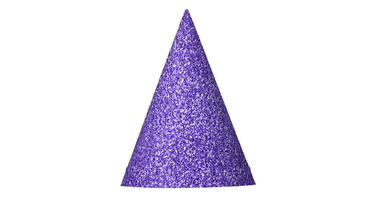 Purple Sparkle Glitter Party Hat | Zazzle