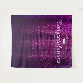 Purple Sparkle Graduation Photo Booth Backdrop | Zazzle