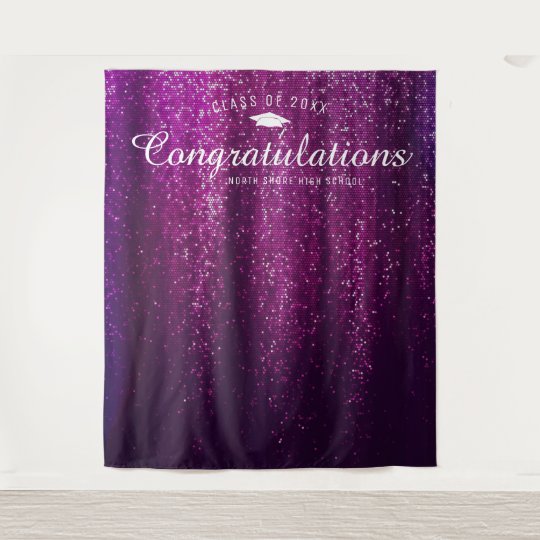 Purple Sparkle Graduation Photo Booth Backdrop | Zazzle.com