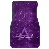 Purple Sparkle Shimmer Monogram Name Initial Car Floor Mat | Zazzle