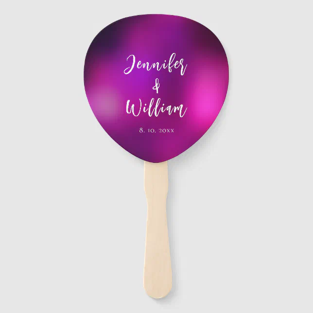 Purple Sparkle Silver String Lights Wedding Hand Fan | Zazzle