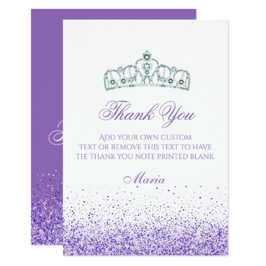 Purple Sparkle Thank You Cards | Zazzle.com