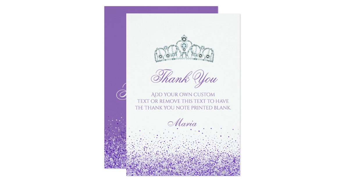 Purple Sparkle Thank You Cards | Zazzle.com