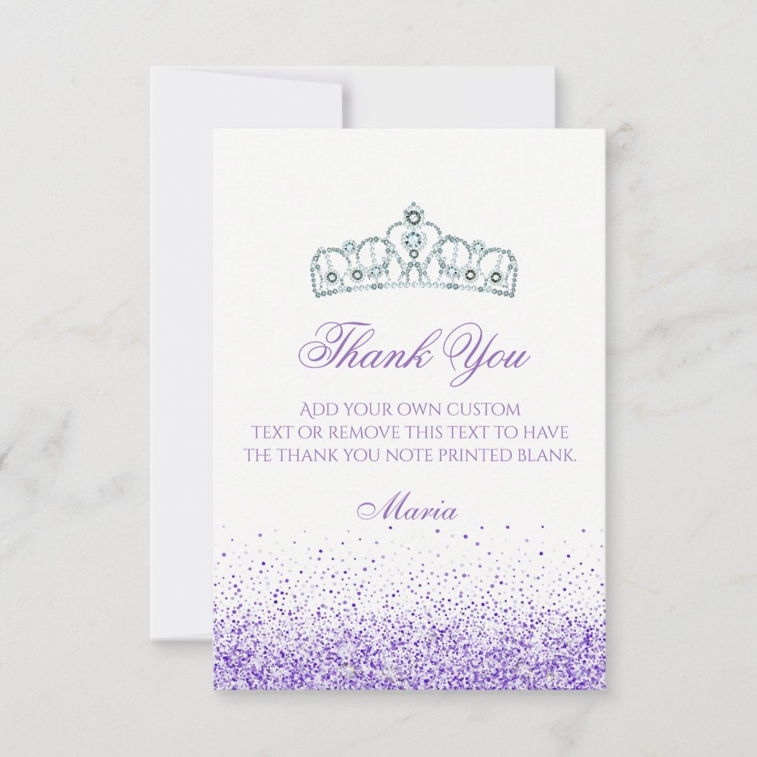 Purple Sparkle Thank You Cards | Zazzle