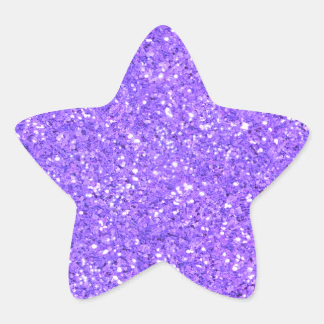 Purple sparkling glitter pattern star sticker | Zazzle