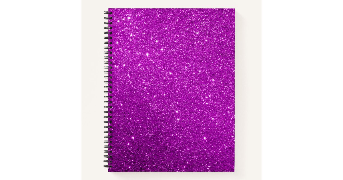 Purple Sparkly Glitter Notebook | Zazzle