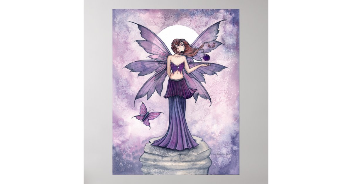 Purple Sphere Fairy Fantasy Poster | Zazzle