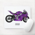 Purple sports motorcycle cartoon mouse pad | Zazzle
