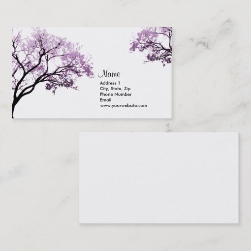 Purple Spring Trees Business Cards | Zazzle