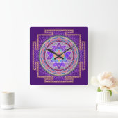 Purple Sri Yantra Wall Clock | Zazzle