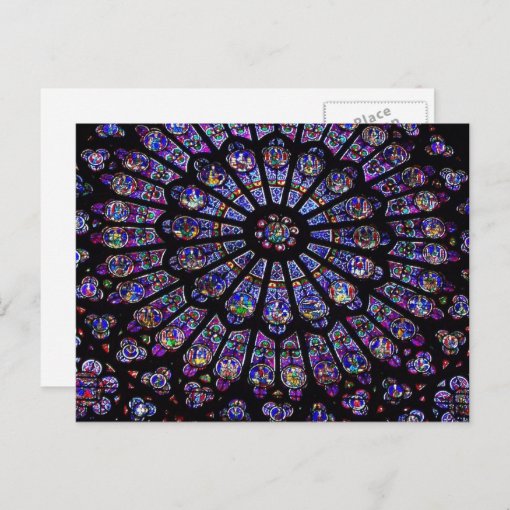 Purple Stained Glass Church Window Postcard | Zazzle