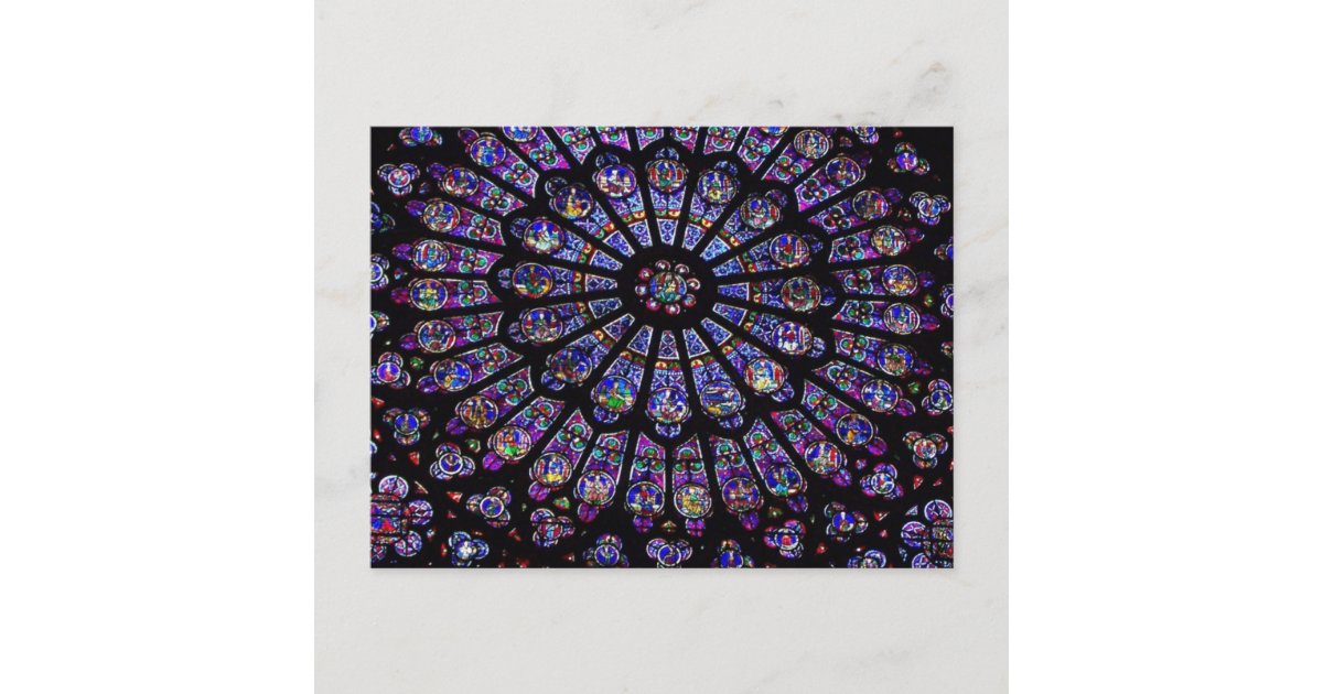 Purple Stained Glass Church Window Postcard | Zazzle