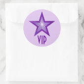 Purple Star VIP round sticker pale purple | Zazzle