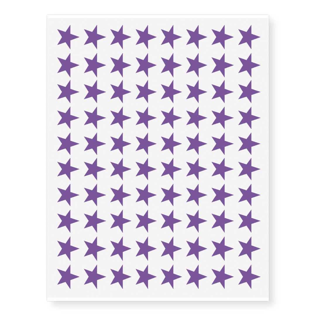 purple stars shapes temporary tattoos | Zazzle