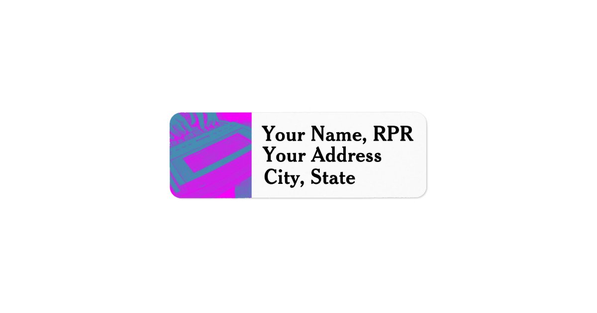 Purple Steno Machine Court Reporter Business Card Label | Zazzle