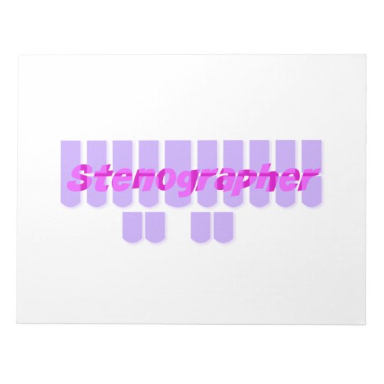 Purple Stenographer Steno Machine Keys Notepad | Zazzle.com